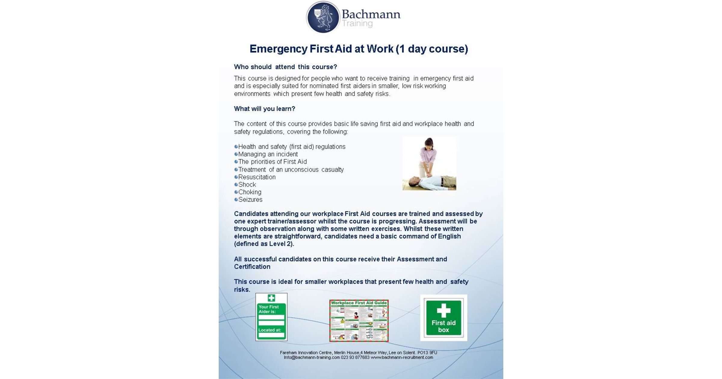 Superyacht Aviation endorses Bachmann Training Emergency 1st Aid Course